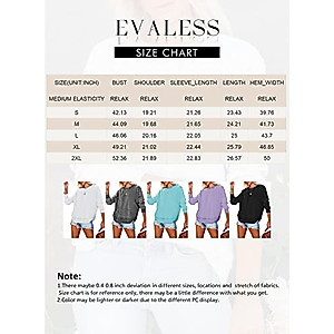 EVALESS White Sweatshirt for Women Long Sleeve Side Split Irregular Curved Hem Tops Comfort Colors Crewneck Cotton Sweatshirts Womens Fall Fashion 2023 Teacher Outfits Casual Loose Pullover Medium