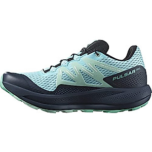 Salomon Pulsar Trail Hiking Shoes Womens Sz 8.5 Blue Radiance/Carbon/Yucca
