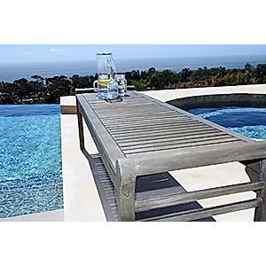 Vifah Renaissance Outdoor Patio 5-Foot Hand-Scraped Wood Backless Garden Bench