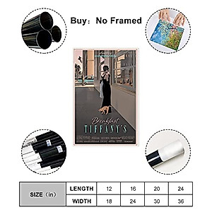 Breakfast at Tiffany's Movie Canvas Poster Bedroom Decor Sports Landscape Office Room Decor Gift Unframe-style 12x18inch(30x45cm)