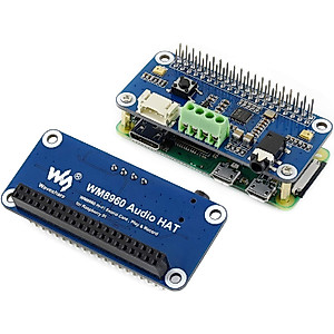 Audio HAT Module for Raspberry Pi 4B/3B+/3B/2B/B+/A+/Zero/Zero W/Pi Zero WH,WM8960 Hi-Fi Sound Card HAT Stereo CODEC, Play/Record