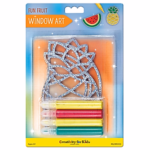 Creativity for Kids Window Art Fun Fruits - Paint and Decorate 2 Suncatchers, Create Your Own Window Art for Kids