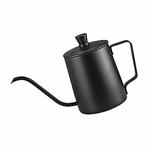 GRADENEVE 1pc Coffee Maker Stainless Tea Kettle Vintage Espresso Machine Kettle for Gas Stove Retro Coffee Maker Tea Dispenser Kettle for Coffee 304 Stainless Steel Black