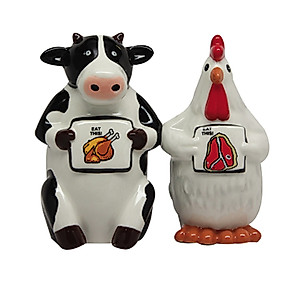 Pacific Giftware 1 X Eat Chicken Eat Beef - Salt and Pepper Shakers