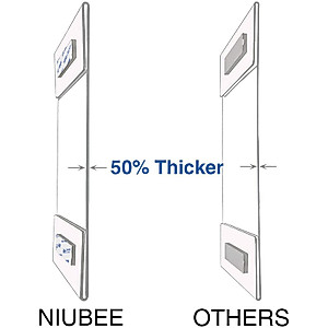 NIUBEE 8.5x11 Clear Acrylic Plexi Sign Holders with Double Sided Adhesive Tape, Wall Sign Memo Document Menu Holder for Office, Home, Store, Restaurant-No Drilling (6 Pack)