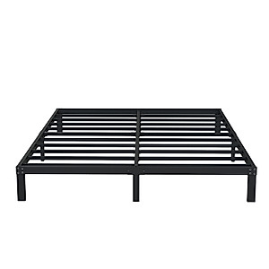 DiaOutro 9 Inch Queen Bed Frame Heavy Duty Low Profile Metal Platform No Box Spring Needed, Maximum Storage, Easy to Assembly, Noise Free, Black