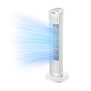PELONIS 30 Inch Oscillating Tower Fan with 3 Speed Settings and Auto-off Timer, Standing Fan PFT28A2BWW, White