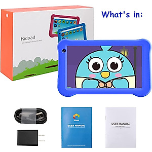 Kids Tablet, 7 Inch Android 11 Tablet for Kids, 32GB ROM 3GB RAM IPS Display Parental Control Toddler Children Tablet with Kids-Proof Case, Dark Blue