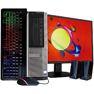 Dell Optiplex 990 Desktop Computer PC, Intel Quad-Core i5, 2TB HDD Storage, 16GB DDR3 RAM, Windows 10 Pro, DVD, WiFi, 20in Monitor, RGB Productivity Bundle (Renewed)