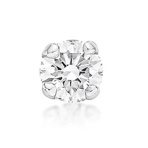 Lavari Jewelers 20 Gauge 0.07 Carat Lab Grown Diamond Straight Bone Nose Stud for Women - 14k White Gold 2.7mm (D-E, I2-I3, cttw) Nose Ring - Unisex Nostril Piercing Jewelry - Body Piercing for Men