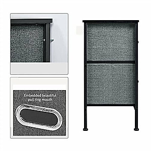 Nightstand Bedside Table Drawer Cabinet Chest of Fabric 4 Drawers Dresser Cabinet Bedroom Storage Tower Bins Organizer 4-Drawer Storage Cabinet Sleek Modern Yet Simple Look That Storage Tower Dresser