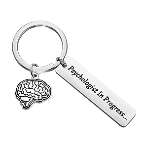 Psychologist Graduation Gift School Psychologist College Graduation Gift Psychologist in Progress Keychain (Psychologist In Progress Keychain)