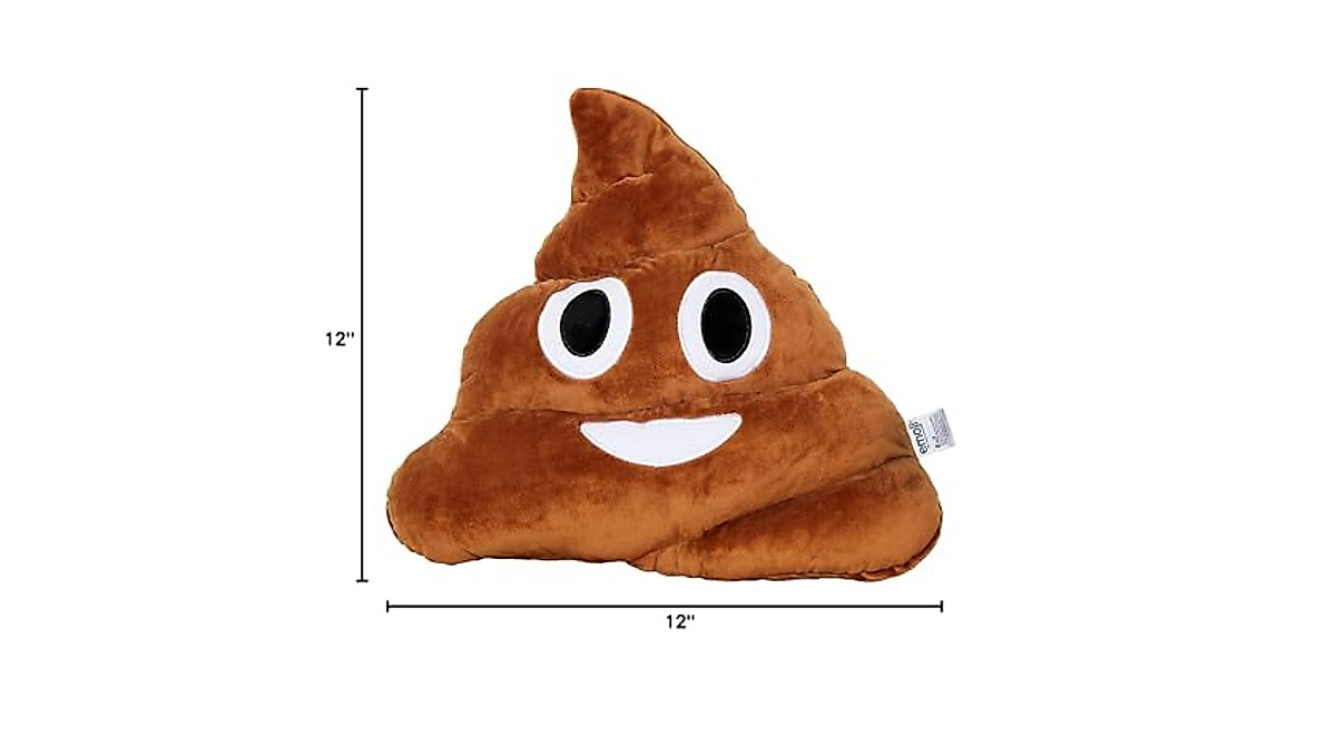 EvZ Emoji Poo Face Cushion – Fun Soft Plush Pillow 35cm
