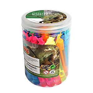 32 Pack Bubbles for Kids Party Favors Mini Bubble Wand Dinasour Toys Bulk Party Goodie Bag Stuffers Supplies Carnival Prizes Christmas Themed Birthday Wedding Bath Time Gifts for Boys Girls