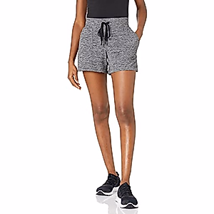 Amazon Essentials Women's Brushed Tech Stretch Short (Available in Plus Size), Dark Grey Space Dye, Medium