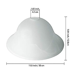 Alabaster Torchiere Lamp Shade Replacement，Glass Lamp Shade Replacement for Floor Lamp, Floor Lamp Replacement Parts (12'')