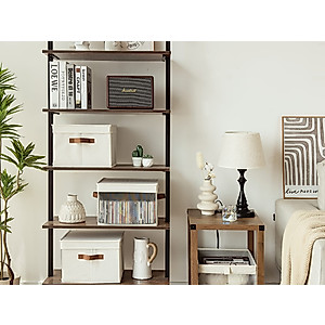 StorageWorks Storage Bins with Lids and Clear Window, Storage Basket for Shelves, Fabric Closet Containers and Organizers, Beige, 4-Pack