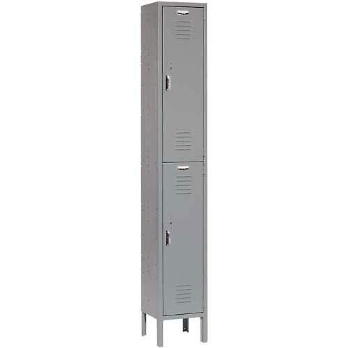 GLOBAL INDUSTRIAL Double Tier Locker, 12x15x36, 2 Door, Ready To Assemble, Gray