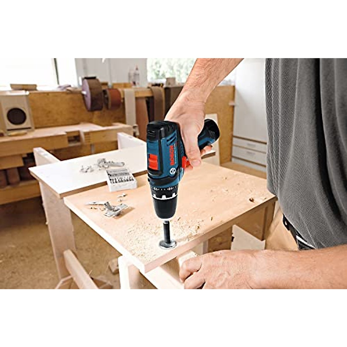 Bosch Power Tools Drill Kit - CLPK22-120 - 12-Volt Lithium-Ion 2-Tool Combo Kit (Drill/Driver and Impact Driver) with 2 Batteries, Charger and Case w/ 91 pc drill and drive bit set