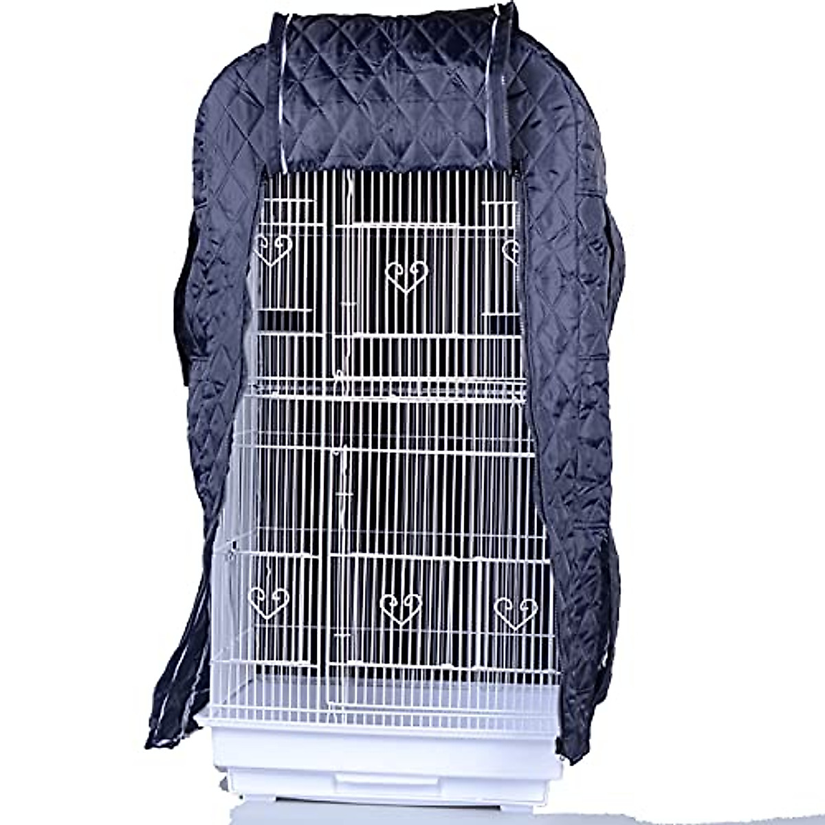 Universal Bird Cage Cover Good Night Cocktail Cage Cover Black-Out Pets Birds Parrot Cage Cover Shade Windproof Light-Proof Sleep Reduces Distractions Double Zipper Breathable Cloth Without Cage