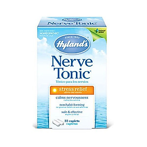 Hyland's Nerve Tonic Quick Dissolve Tablets, Stress Relief, 50 Tablets Per Bottle (5 Bottles)