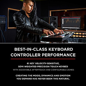 M-Audio Oxygen Pro 61 – 61 Key USB MIDI Keyboard Controller With Beat Pads, MIDI Assignable Knobs, Buttons & Faders and Software Suite Included