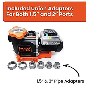 BLACK+DECKER Variable Speed Pool Pump Inground with Filter Basket, 1.5 HP