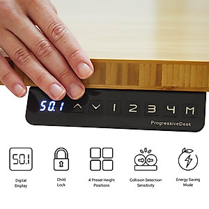 Progressive Desk L Shaped Height Adjustable Standing Desk 78" x 48" - Corner Computer Desk - Electric Stand Up Rising Workstation - Gray Frame/Gray Oak Top