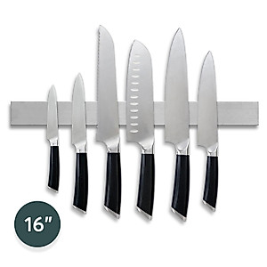 Maypes Stainless Steel Knife Magnetic Strip Multi Use Magnetic Knife Holder for Kitchen Organization Magnetic Tool Organizer for Wall Kitchen Knife Rack Utensil Holder Tool Holder 16 Inch