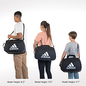 adidas Diablo Small Duffel, Sports Duffle Gym Bags for Men or Women, Onix Grey/Black/Solar Red, One Size