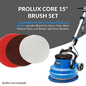 Prolux Core 15 Set of Pads and Pad Holder, Full Set of Scrubbing and Polishing Pads, and Durable, Fits 15" Core Model