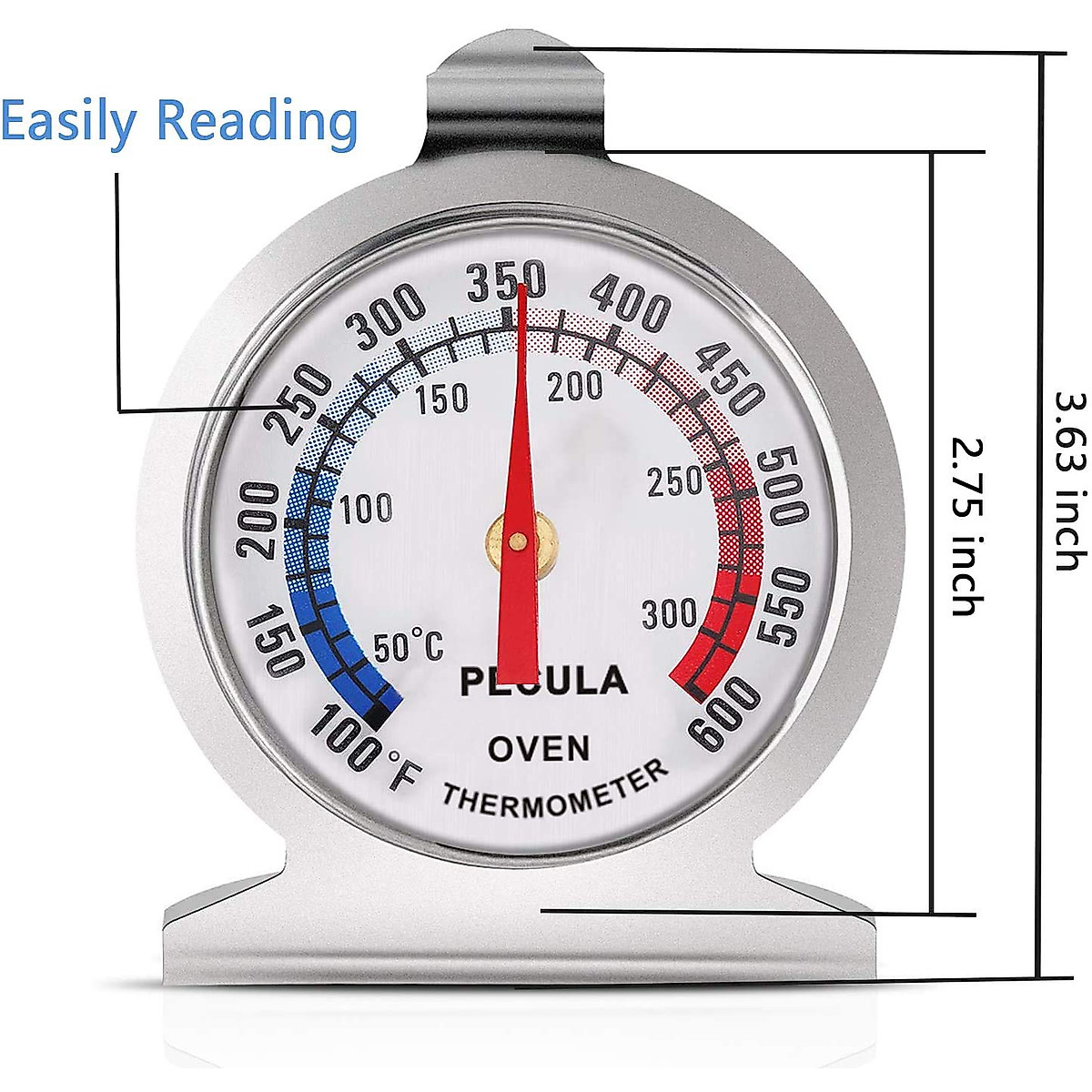 Oven Thermometer 2 Pack 50-300°C/100-600°F, Oven Grill Fry Chef Smoker Thermometer Instant Read Stainless Steel Thermometer Kitchen Cooking Thermometer