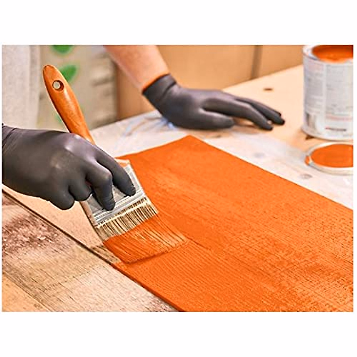 HDX Black Dual Layer 6ml Heavy Duty Disposable Nitrile Gloves 2 - 40 Packs - 80 Gloves Total Large