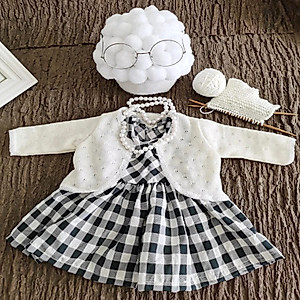 SPOKKI Newborn Photography Props 7 Pcs Old Lady Cosplay Newborn Girl Photoshoot Outfits, Cute Grandma Costume for Baby Girls Studio Shoots Photo Props