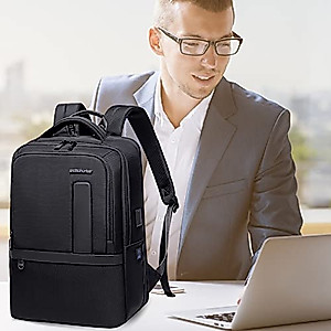 Arctic Hunter 15.6 inch Large-Capacity Backpack Laptop Backpack Men Business Travel Bag School Bag Multifunctional Black