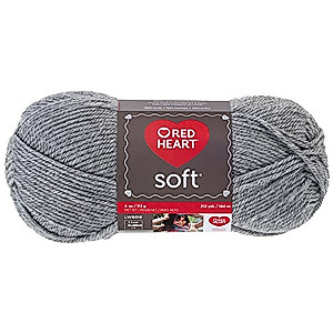 Red Heart Soft Yarn, Light Gray Heather (E728.9440)