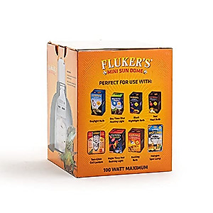 Fluker's Sun Dome Reptile Lamp - Deep Dome Flush Mount Light Fixture,White, 5.5 Inches,Black