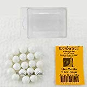 Wondertrail White Opaque 16mm Glass Marbles Pack of 20 WONGM106
