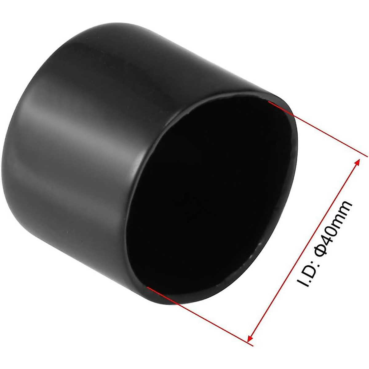 BOXONLY 40mm Screw Thread Protectors Rubber End Caps Vinyl Flexible Bolt Screw Rubber Caps,Black,4pcs