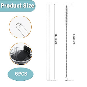 ZOFTBIGK Silicone Straw Replacement 40 oz for Stanley Adventure Travel Tumbler,6 Pcs Reusable Straws Silicone Straws with Cleaning Brush Compatible with Stanley 40oz Stanley Cup Stanley Water Jug.