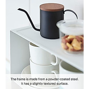 Yamazaki Home Tower Stackable Alloy Steel Kitchen Rack – Storage Organizer Counter Shelf White Small