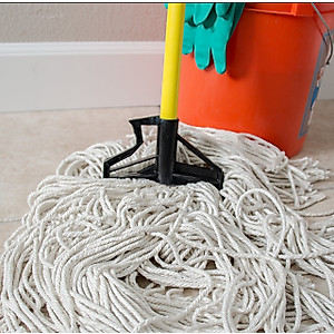 SPARTA 4166404 Spectrum Fiberglass Mop Handle With Quik-Release For Cleaning, Commercial, Residential, 60 Inches, Yellow