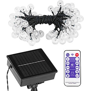 Indoor Outdoor Fairy Lights, Solar Patio Lights Warm White Outdoor Garden Solar Lights with Remote Control for Home