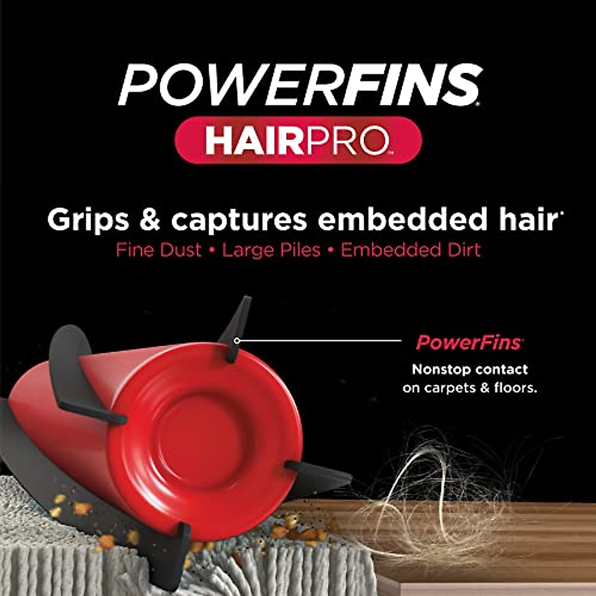 Shark ZU102 Rotator Pet Upright Vacuum with PowerFins HairPro & Odor Neutralizer Technology, Charcoal, 2.9 L Dust Cup