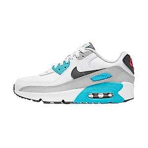 Nike Air Max 90 Essential, Size 6Y, White/Iron Grey-Chlorine Blue