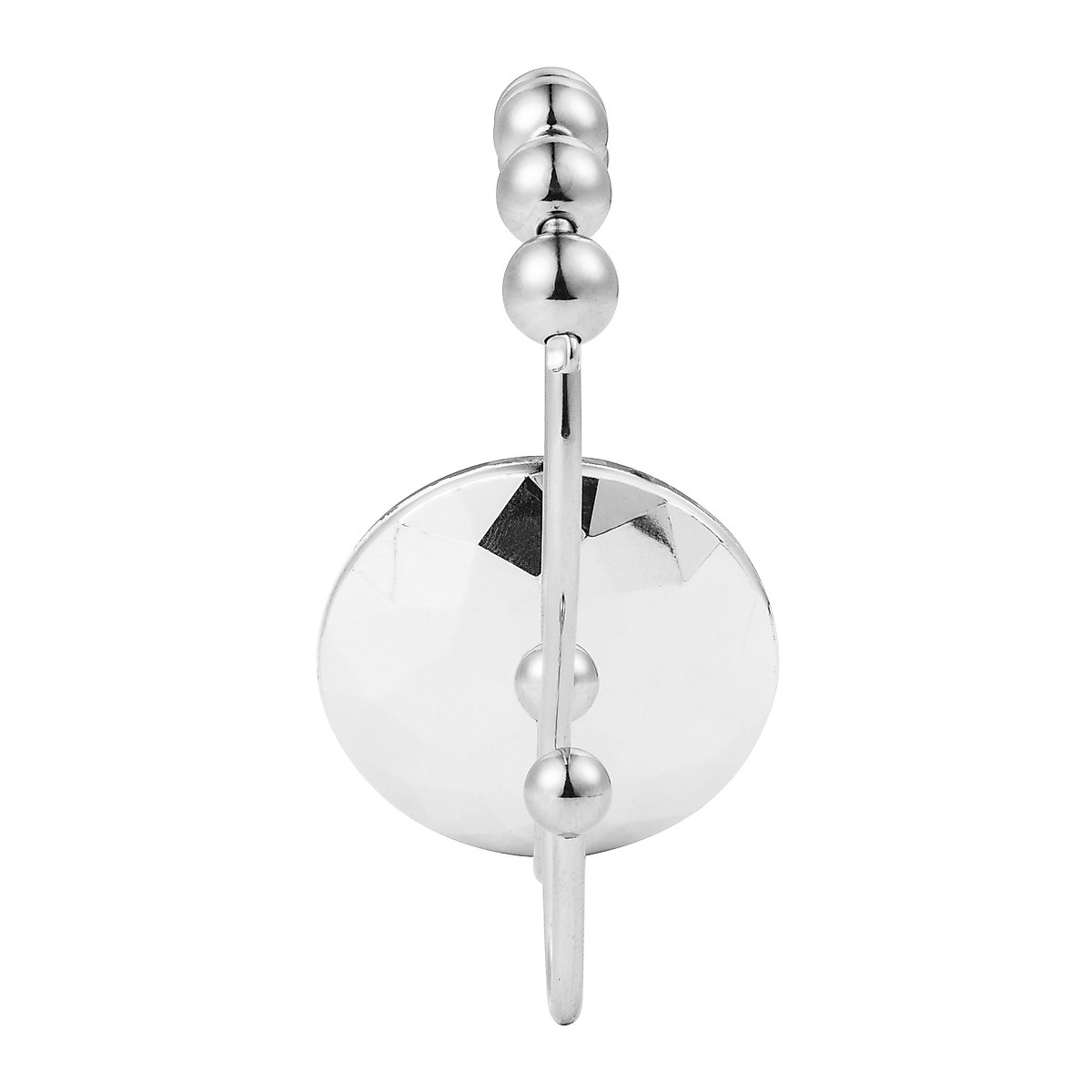 Cyrra Stainless Steel Rust Resistant Double Hooks Glide Shower Ring Hangs for Both Shower Curtain and Liner 12-Pack (Crystal White)