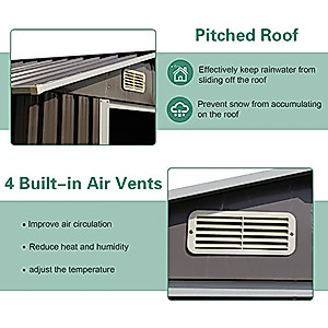 Kinpaw 6' x 4' Garden Storage Shed Heavy Duty Tool House Backyard Garage w/ Sliding Door (Gray)