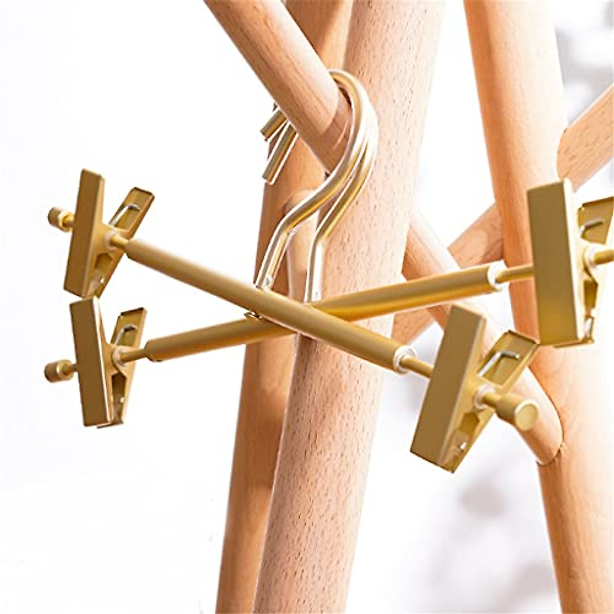 n/a 5pcs Trouser Hanger Clips Aluminum Alloy Anti Slip Pants Skirt Drying Rack Trousers Clips Wardrobe Storage Metal Clothes Hangers