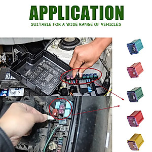 SIGANDG 10pcs Low Jcase Block Fuse car Fuse for Trucks Cars and SUVS (20A/30A/40A/50A/60A, 2pcs Each)