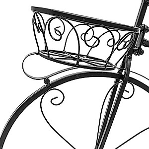 Sorbus Tricycle Plant Stand - Flower Pot Cart Holder - Ideal for Home, Garden, Patio - Great Gift for Plant Lovers, Housewarming, Mother’s Day - Parisian Style (Black)